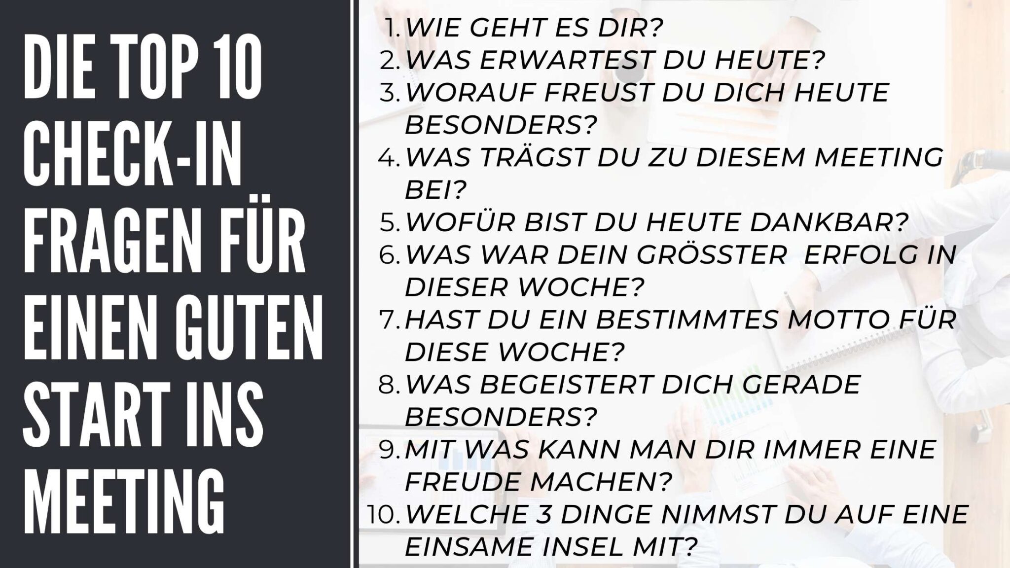 Mittels Check-In Meetings fokussiert beginnen - Der Meeting Guru